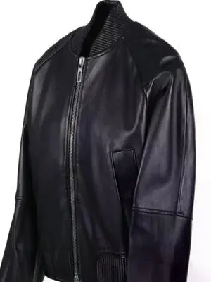 Sportmax Zip-up Leather Jacket