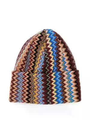 Missoni Zigzag-knit Beanie Hat - Neutrals
