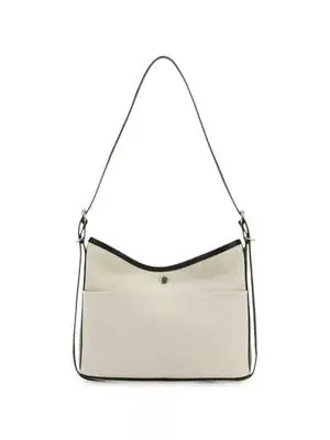 Balenciaga Biarri Logo-plaque Canvas Shoulder Bag - Neutrals