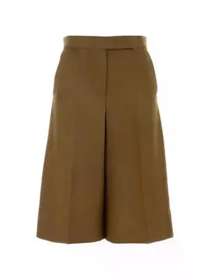 Max Mara Slub Wool Canvas Bermuda Shorts - Brown