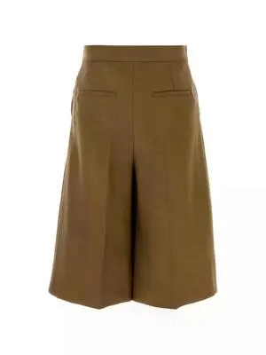 Max Mara Slub Wool Canvas Bermuda Shorts - Brown