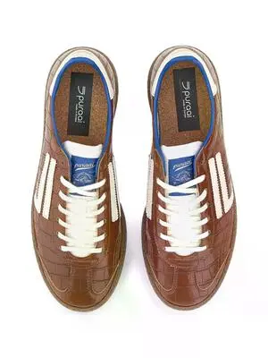 PURAAI Pecan Croc-effect Sneakers