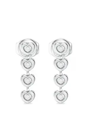 Guess Crystal-embellished Heart Drop Earrings