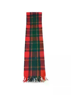 Saint Laurent Tartan Wool Scarf - Red