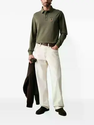 AERONAUTICA MILITARE Cotton Long-sleeve Polo Shirt