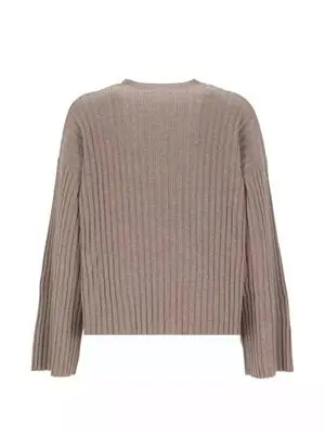 PUROTATTO Ribbed-knit Button-sleeve Sweater