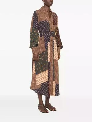 Zimmermann Geometric-patchwork Midi Dress