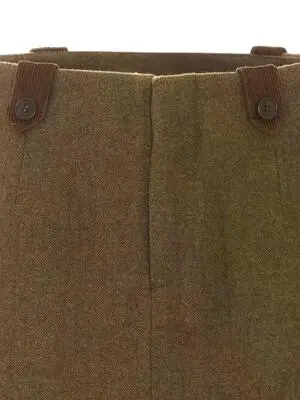 ELEH Herringbone-weave Button-detail Mini Skirt