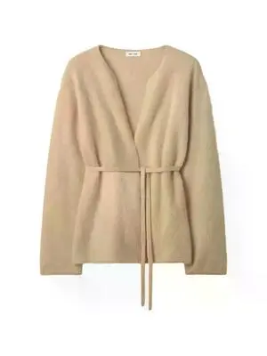 Soft Goat Belted Cashmere Cardigan - Neutrals