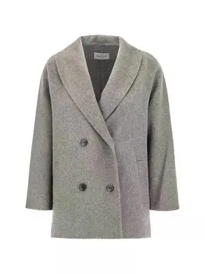 THE DYNAMIS STUDIO Double-breasted Shawl-lapel Coat - Grey