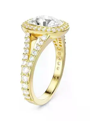 SWAROVSKI Una Angelic Cushion-cut Crystal-embellished Ring - Gold