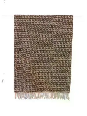 Liu Jo Monogram-pattern Fringed Scarf - Brown