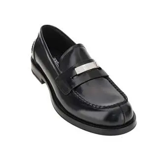 Dolce & Gabbana Logo Plate Leather Loafers
