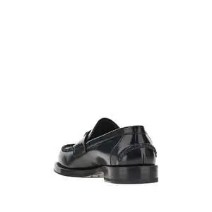 Dolce & Gabbana Logo Plate Leather Loafers