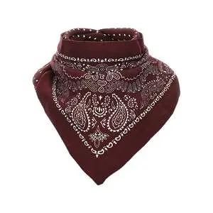 Destin Wool Scarf With Bandanda Motif - Red