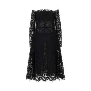 Fendi Macramè Lace Midi Dress - Black