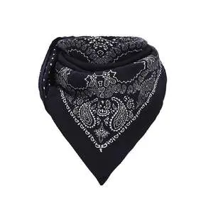Destin Wool Scarf With Bandanda Motif - Blue