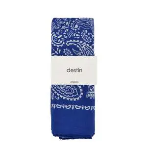 Destin Judy' Wool Squared Scarf - Blue