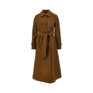 Harris Wharf London Pressed Wool Long Trench Coat