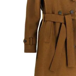 Harris Wharf London Pressed Wool Long Trench Coat