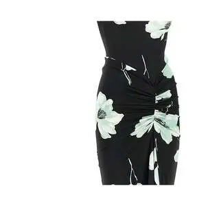 Alaïa Sakura Print Draped Long Dress