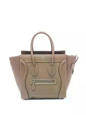 Celine 2010-2026 Micro Leather Luggage Tote Bag - Brown
