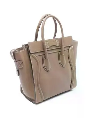 Celine 2010-2026 Micro Leather Luggage Tote Bag - Brown