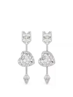 SWAROVSKI Idyllia Crystal Heart-motif Earrings - Silver