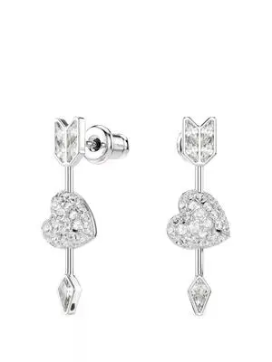 SWAROVSKI Idyllia Crystal Heart-motif Earrings - Silver