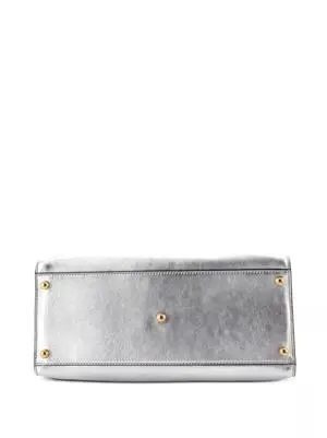 Fendi Sunshine Shopper Leather Medium Tote Bag - Silver