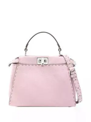 Fendi 2010-2026 Mini Leather Selleria Peekaboo Iconic Satchel - Pink
