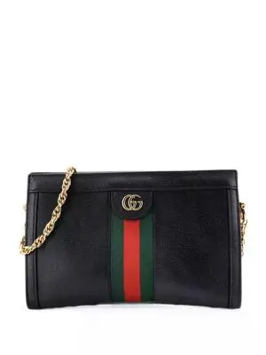 Gucci Ophidia Chain Shoulder Bag Leather Small Crossbody Bag - Black