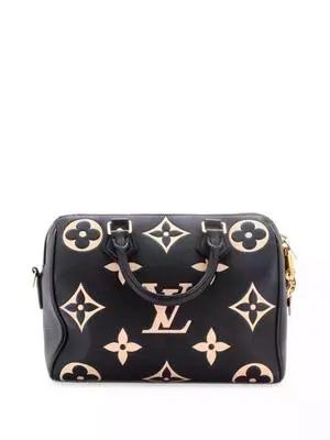 LOUIS VUITTON Speedy Bandouliere Bag Bicolor Monogram Empreinte Giant 25 Handbag - Black