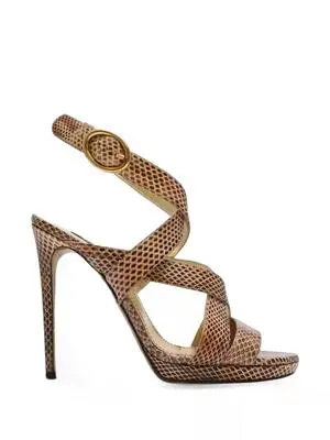 Dolce & Gabbana 2010s Embossed Slingback Sandals - Brown