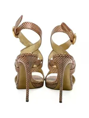 Dolce & Gabbana 2010s Embossed Slingback Sandals