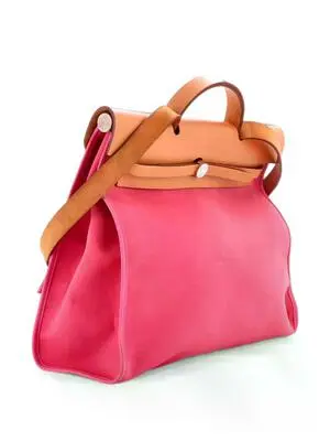 Hermès Herbag Zip Leather And Toile 39 Satchel