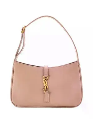 Saint Laurent Le 5 A 7 Leather Small Hobo Bag - Neutrals