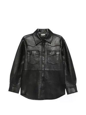 P.a.r.o.s.h Western-style Leather Shirt Jacket