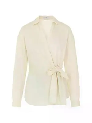 ELEH Bow-detail Wrap Shirt - Neutrals