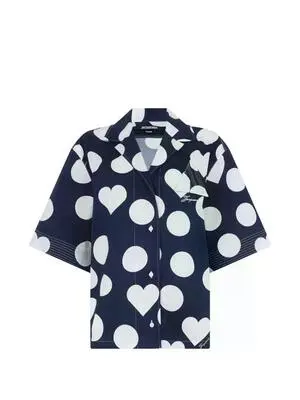 Jacquemus Polka-dot Heart-print Shirt - Blue