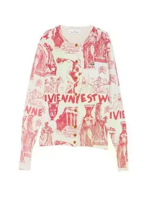 VIVIENNE WESTWOOD Logo-embroidered Cardigan - Neutrals