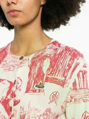 VIVIENNE WESTWOOD Logo-embroidered Cardigan - Neutrals
