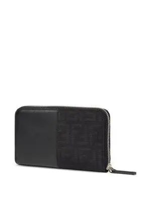 Fendi Ff Jacquard Zip-around Wallet - Black