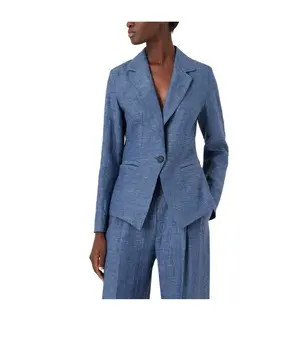 Emporio Armani Linen Blazer - Blue