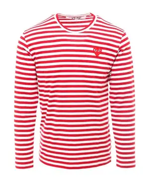 Play Comme Des Garcon Comme Des Garçons Play Striped Long-sleeved T-shirt - Red