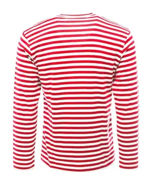 Play Comme Des Garcon Comme Des Garçons Play Striped Long-sleeved T-shirt - Red