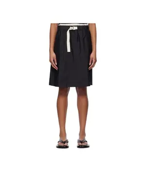 JIL SANDER Buckled A-line Miniskirt - Black