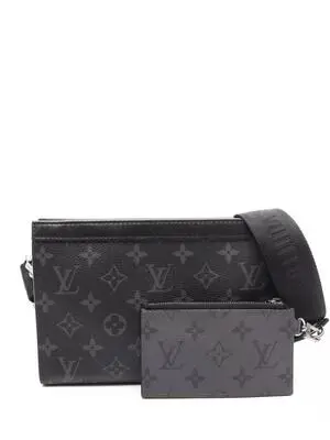 LOUIS VUITTON 2010-2026 Monogram Eclipse Gaston Wearable Wallet Crossbody Bag - Black