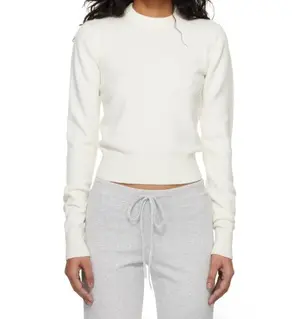 SKIMS Knitted Ribbed Fitted Round-neck Sweater