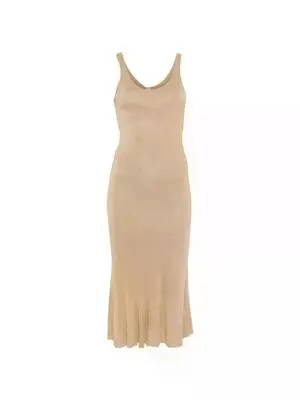 TOTEME Fluted-hem Midi Dress - Neutrals
